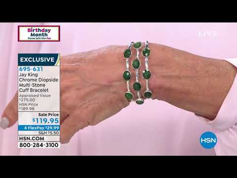 Jay King Sterling Silver Chrome Diopside MultiStone Cuff...