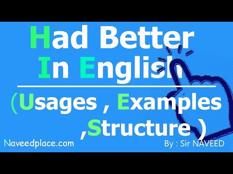 Had Better (Definition, Sentences, Meaning In English Grammar