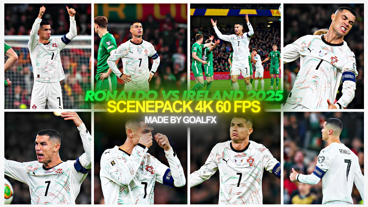 Cristiano Ronaldo Vs Ireland 2025 / RARE CLIPS ● SCENEPACK 4K 60 FPS (With AE CC and TOPAZ)