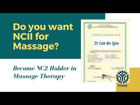 Tesda Training National Certificat 2 for Massage Therapy (NC II QUALIFICATION)
