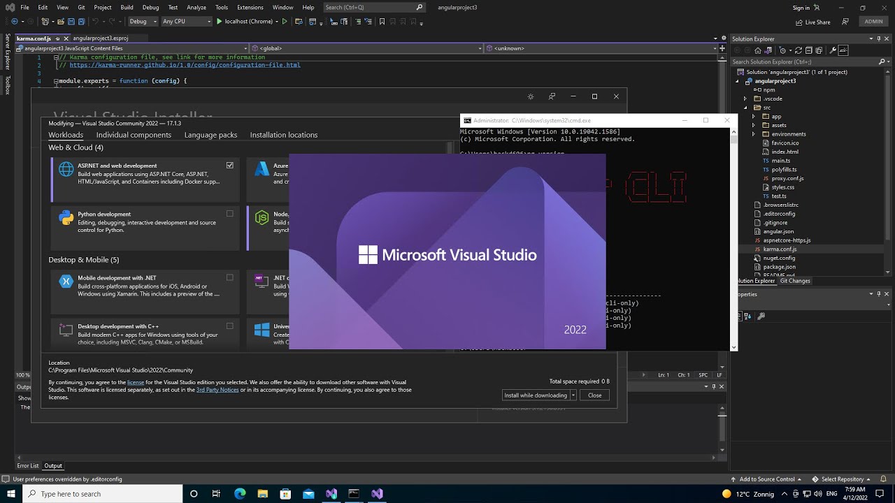 Angular with Visual Studio 2022 (Getting Started)