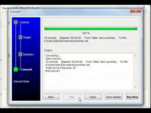 Export data from MySQL table to Excel file