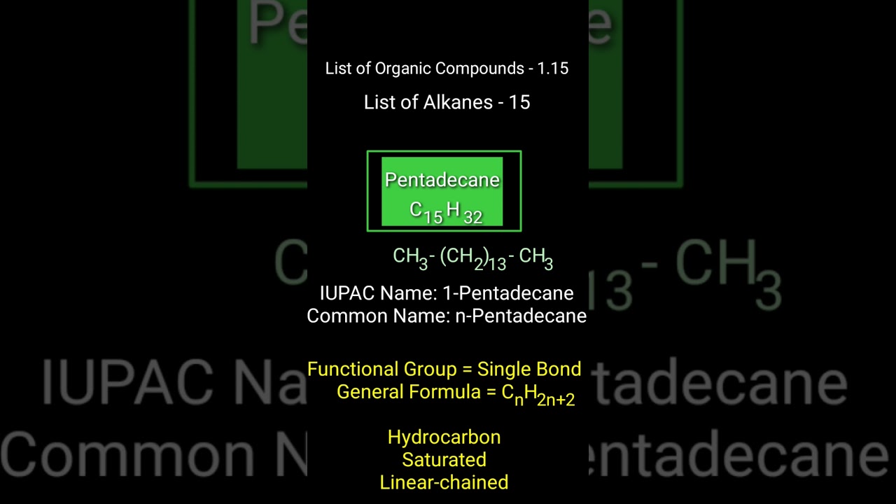 Alkanes 15 --- Pentadecane - 1-Pentadecane - n-Pentadecane - C15H32