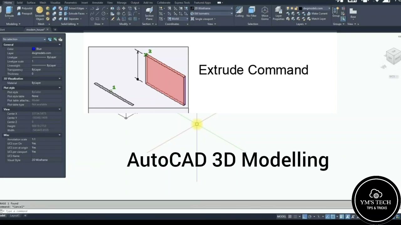 AutoCAD 3D Extrude Command  | Complete Tutorial In-Depth #autocad3d #3dmodeling #autocad3dmodeling