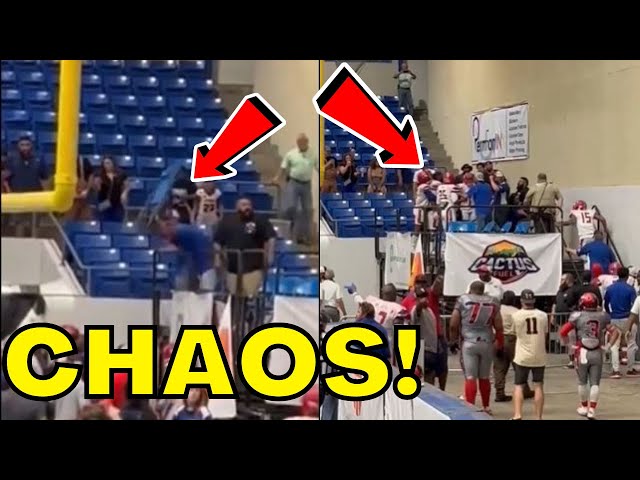 Footage emerges of massive brawl erupting at indoor American football ...