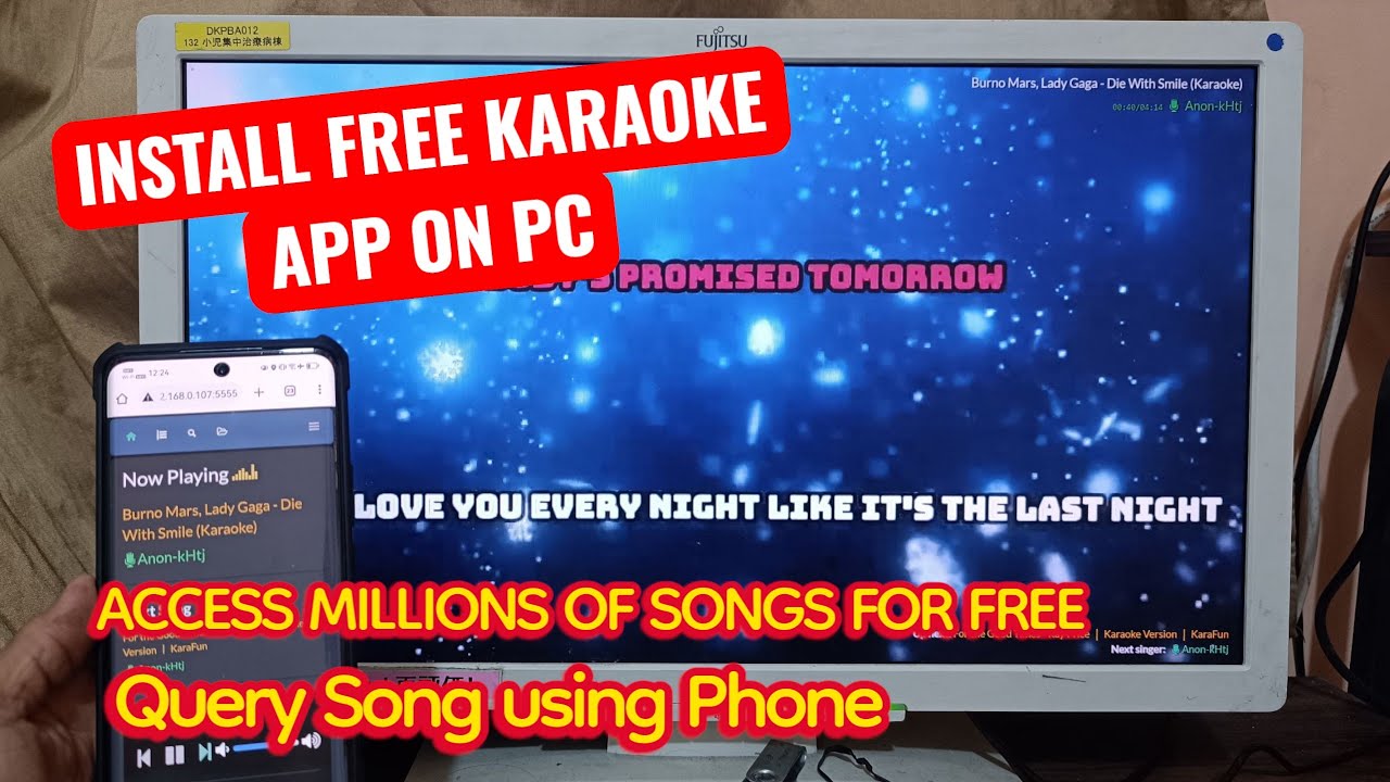 How to Install Free Karaoke Pikaraoke App on PC with Phone Remote Access Millions of Songs