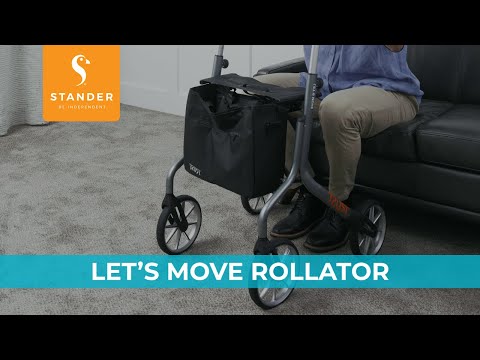 Stander Lets Move Rollator by Trust Care - Lightweight Folding Rolling Walker with Seat