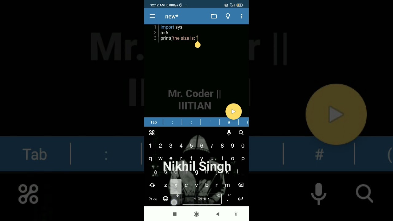 Find the size of integer in python