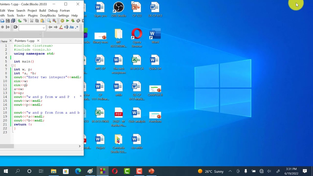 CHAPTER 5: POINTERS: Pointer Types – Code, Visualization RAM Diagrams and Compilation