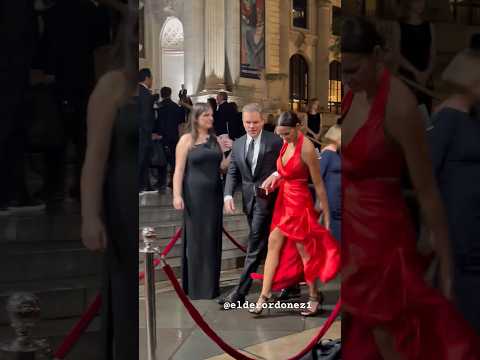 Matt Damon (Jason Bourne) and his gorgeous lady in Red wife Luciana Barroso out in New York #nyc