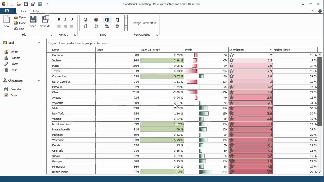 DevExpress WinForms Grid: Conditional Formatting