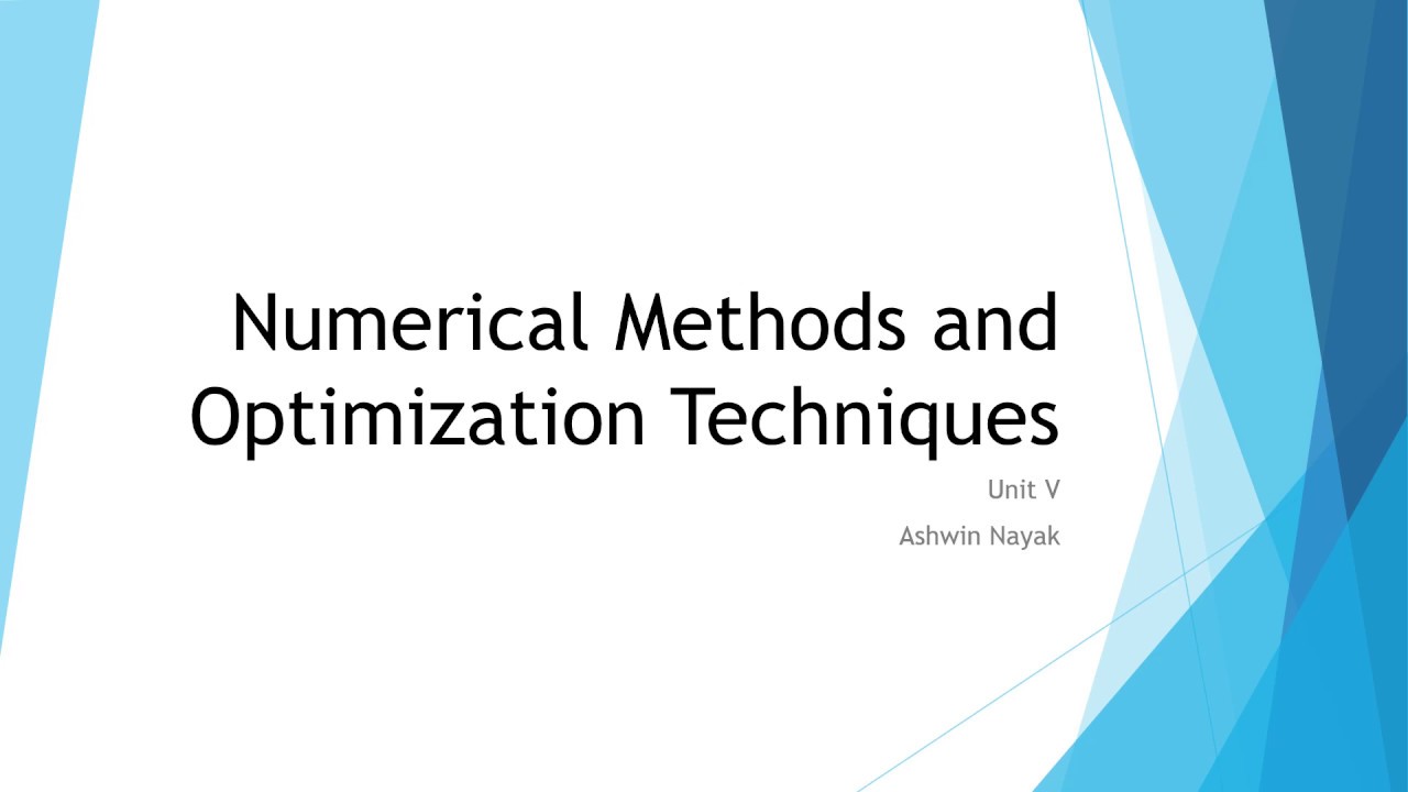 Classical Optimization Unit5 part 1