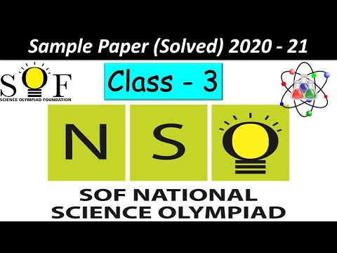 CLASS - 3 | NSO | National Science Olympiad | Solved Sample Paper Of 2020 - 2021 | SOF-NSO