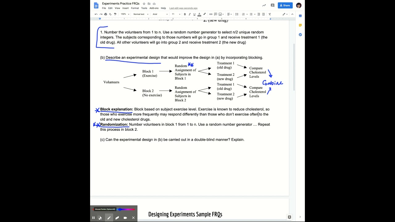 AP Statistics - Experiments Practice FRQs