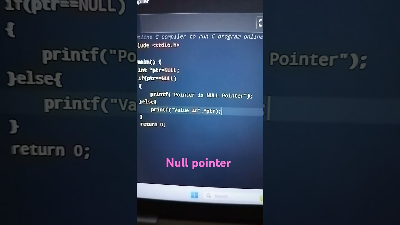 NULL pointer in C #cprogramming #coding #coder #programming #learning from basics 👍👩‍💻
