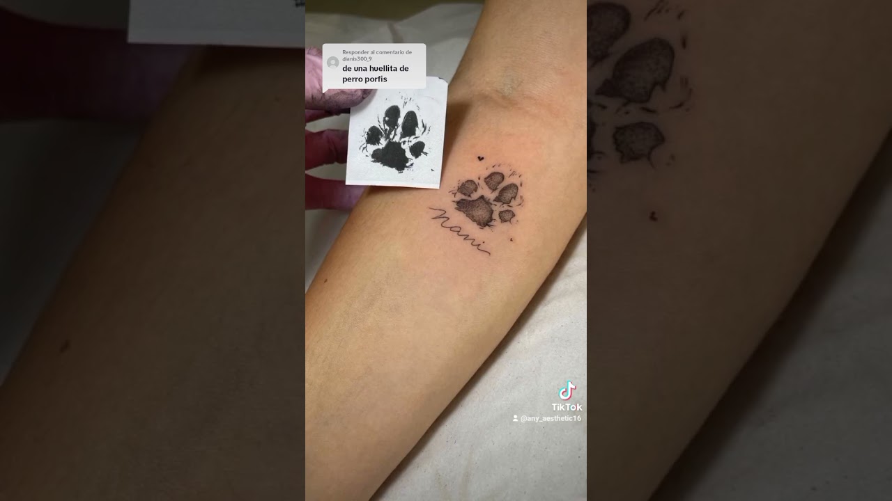 Ideas de tatuajes chiquitos y bonitos de huellita de perro. 🖤✨