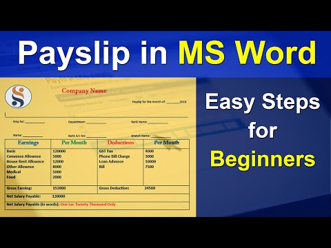 Create a Payslip in MS Word: Beginner to Advanced | Payslip Format in MS Word #msword #payslip