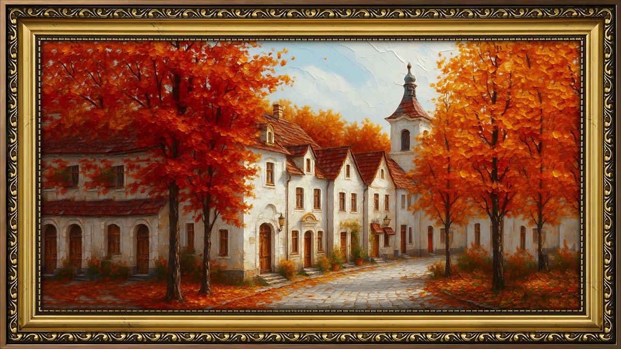 🍁🍂😍The Art of Autumn: Framed Rustic Landscapes | Golden Fall TV |  Art Screensaver 4K 🔇