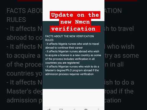 FACTS ABOUT THE NEW NMCN VERIFICATION