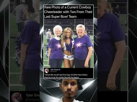 Rare photo of a current cowboy Cheerleader with two from their last super bowl team