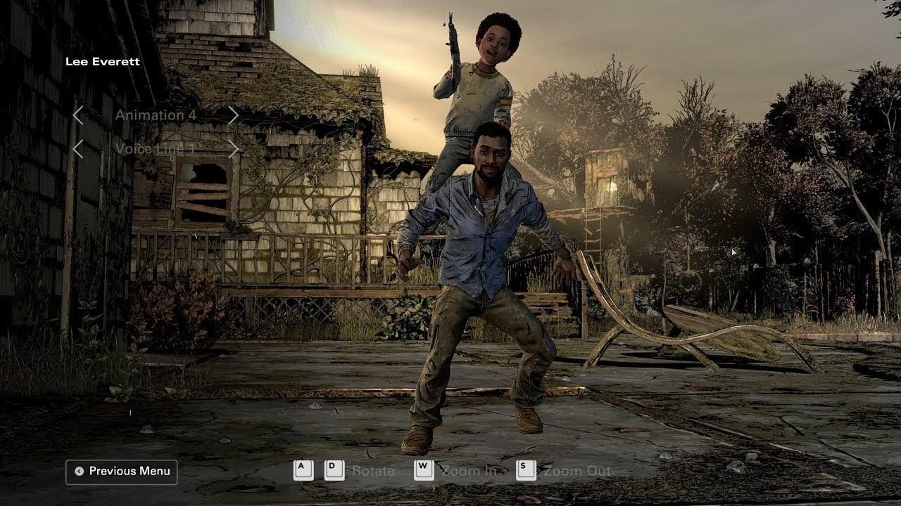 The Walking Dead:The Telltale Definitive Series- ALL Lee Everett Animations, Voice Lines and Outfits