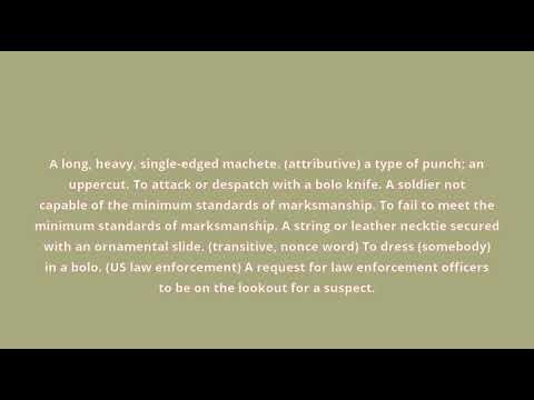 what is the meaning of bolo.