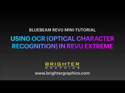 Bluebeam Revu: How to use OCR (Optical Character Recognition) in Revu Extreme