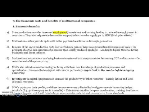 The economic benefits of MNC