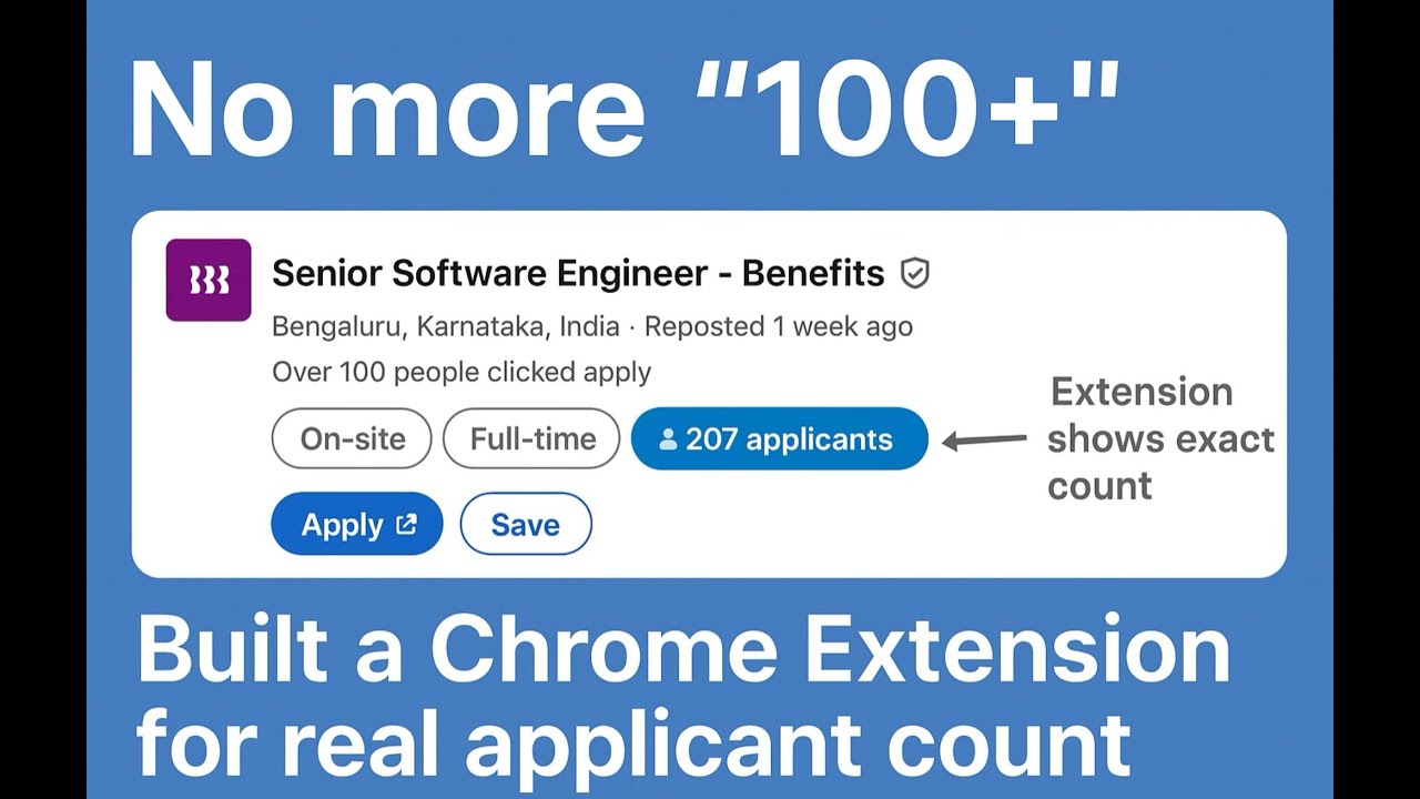 I Vibecoded a Chrome Extension That Shows Real LinkedIn Applicants 😱