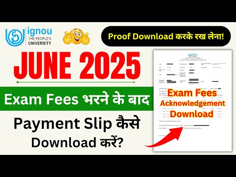 How to download payment slip after paying JUNE 2025 EXAM FEES?_IGNOU Exam Form Fill Up Online 2025