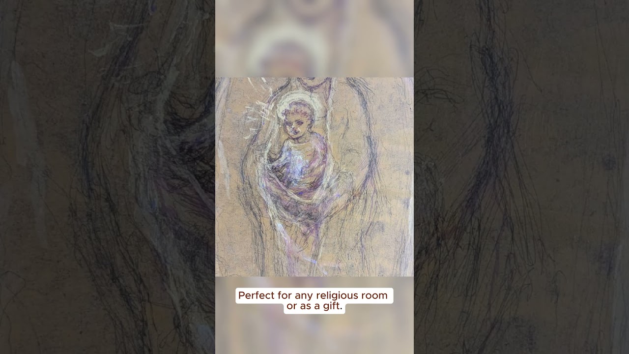 Spiritually Uplifting Painting by Patricia Arnett. Virgin Mary and Jesus Christ. eBay Auction Link