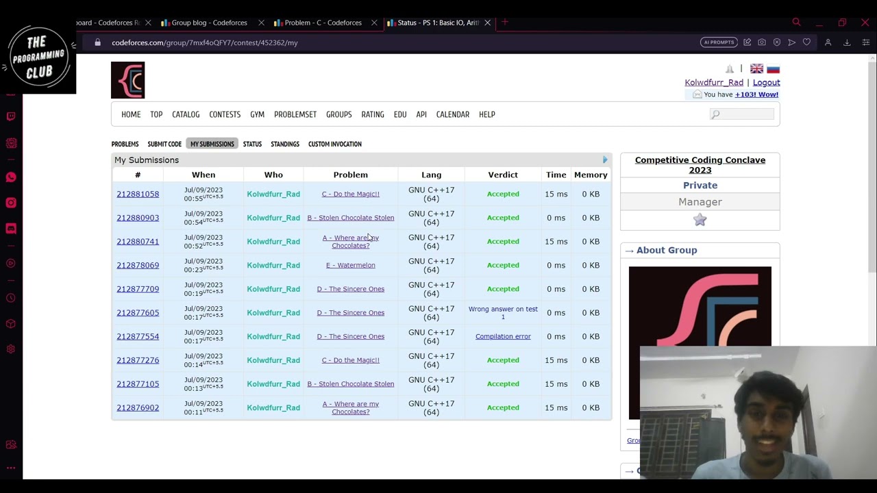 Competitive Coding Conclave PS - 1 Video Editorial
