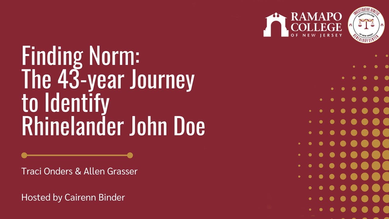 Finding Norm The 43 year Journey to Identify Rhinelander John Doe