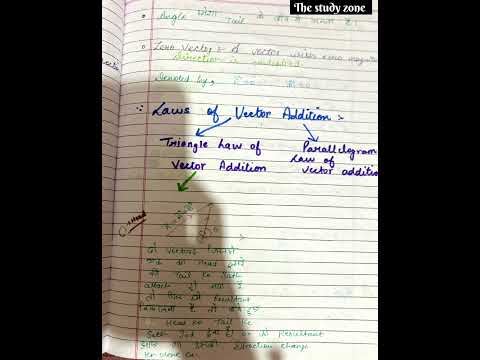 Handwritten Notes of Chapter 3 Motion in a plane l Class 11 physics l The study zone #shorts#physics