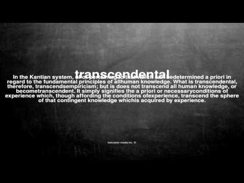 What does transcendental mean
