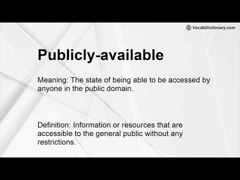 Publicly-available Meaning