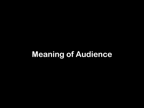 What is the Meaning of Audience | Audience Meaning with Example