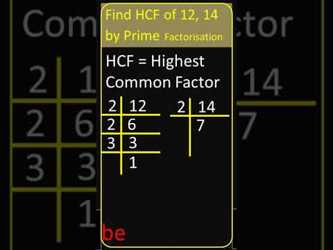 HCF of 12 and 14. #shorts #hcf #maths #factorize #mathematics #quiz #math #education