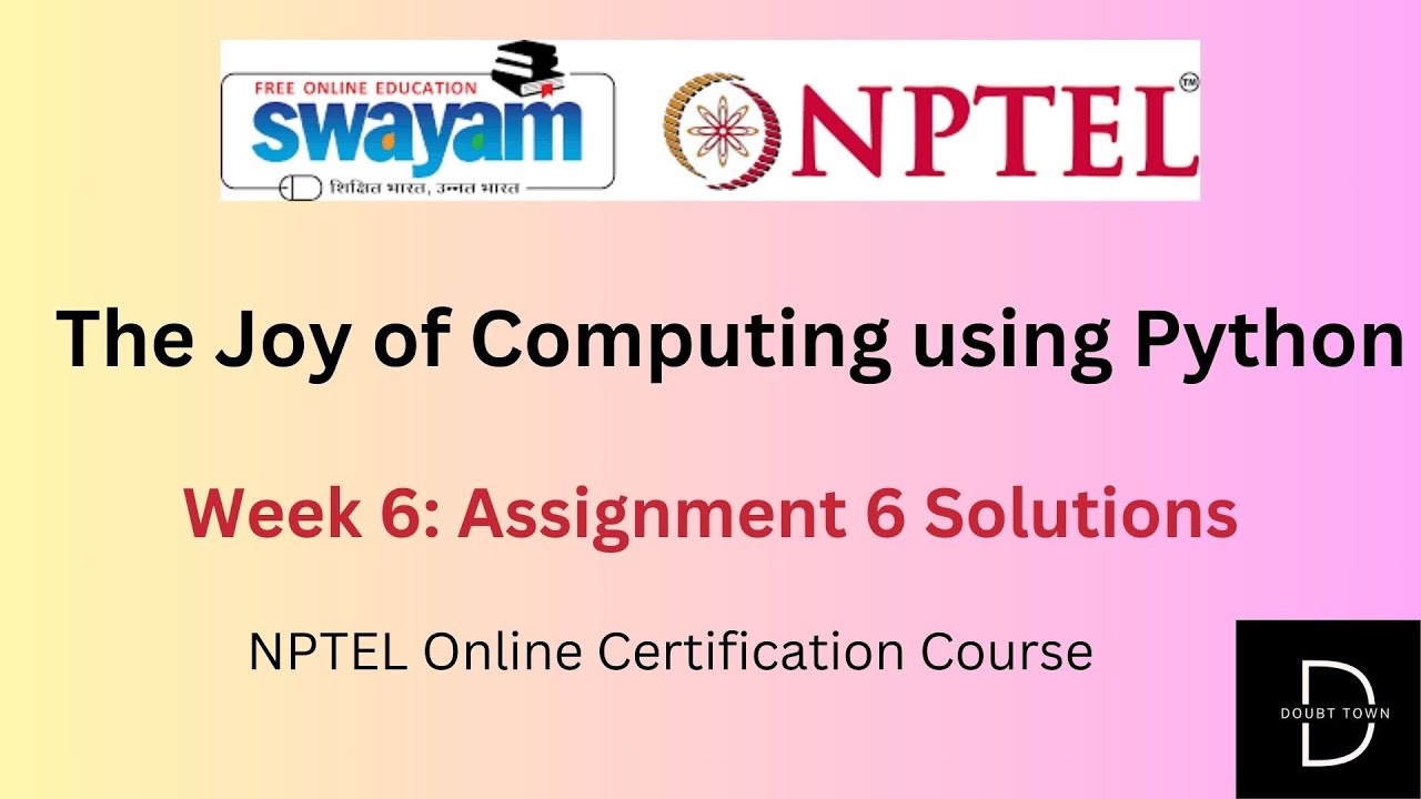 The Joy of Computing using Python Week 6 programming assignment Answers ||Jan 2024|| NPTEL