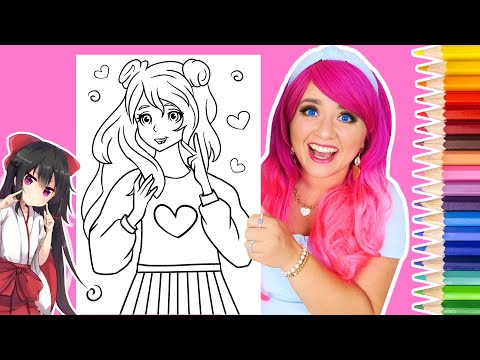 Coloring Anime Girl Kawaii Coloring Page | Prismacolor Colored Pencils