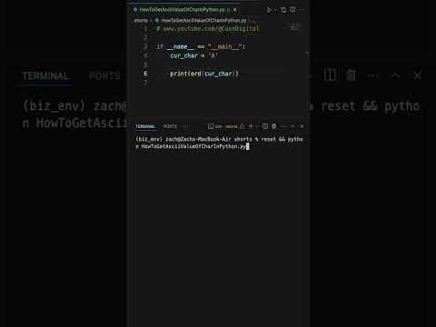 How To Get ASCII Value Of Char In Python