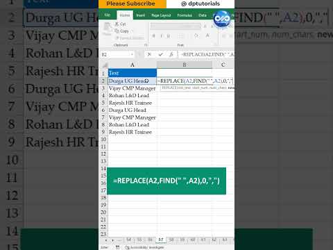 #ExcelShort57 - How To add comma after first word