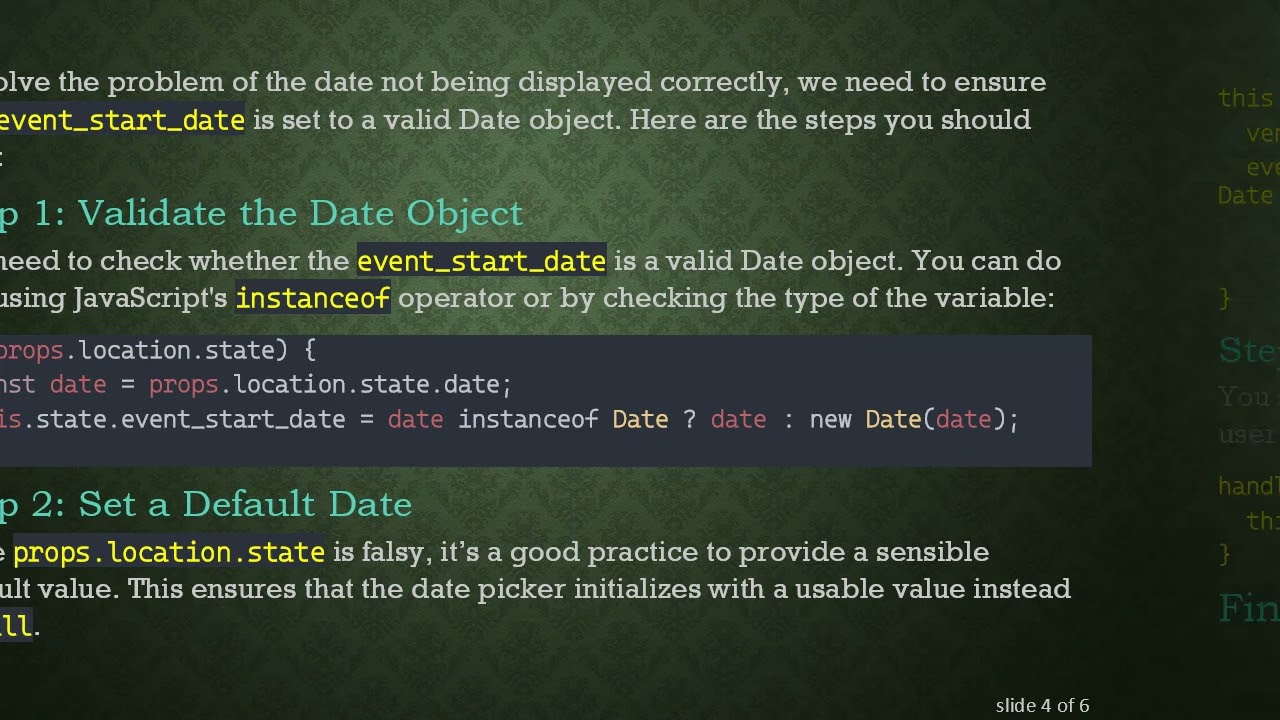 How to Dynamically Set a Value in react-datepicker in React