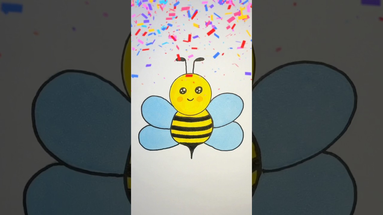 How to draw a bee easy 🐝 Step by step drawing for kids