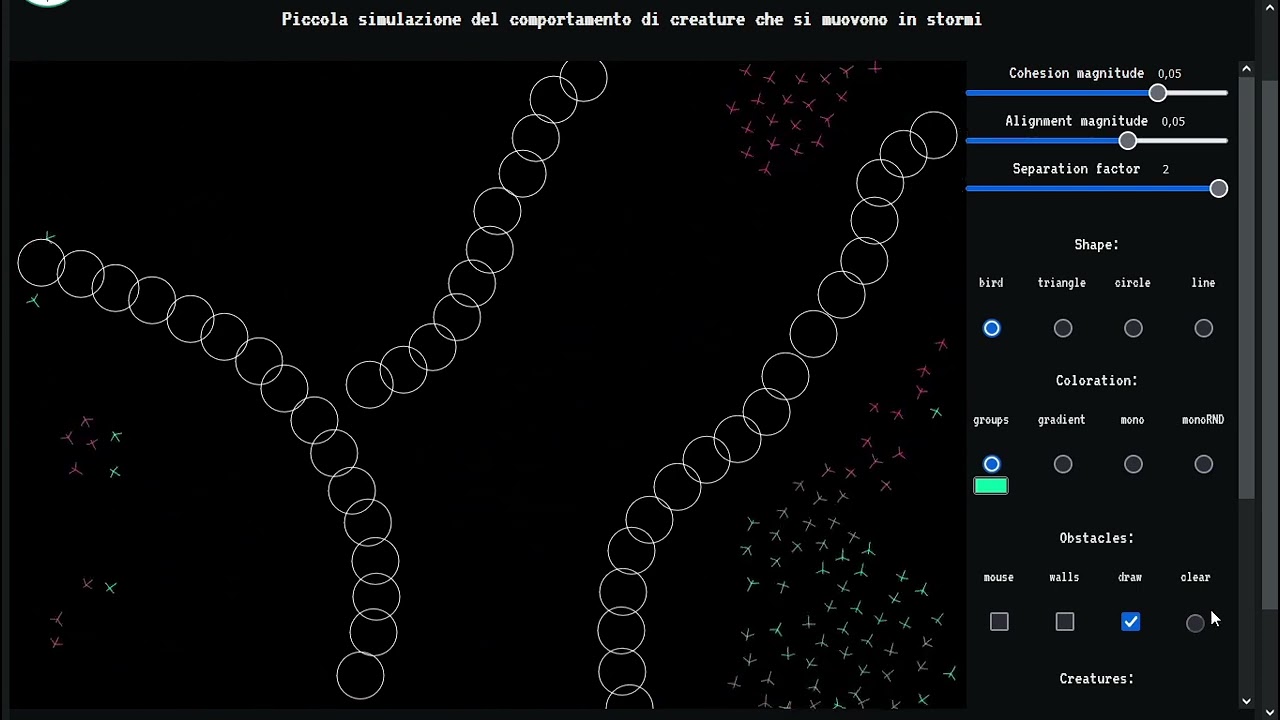 Creative Coding : Flocking Simulation p5.js