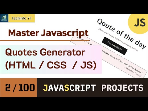 Random Quotes Generator App JavaScript | Javascript Projects