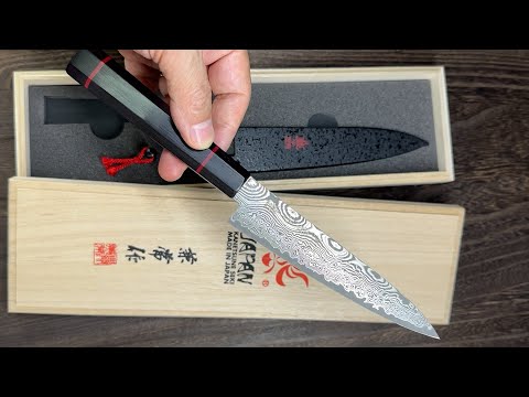 Kanetsune 101-Layer Damascus NAMISHIBUKI Petty Knife(Utility) 135mm