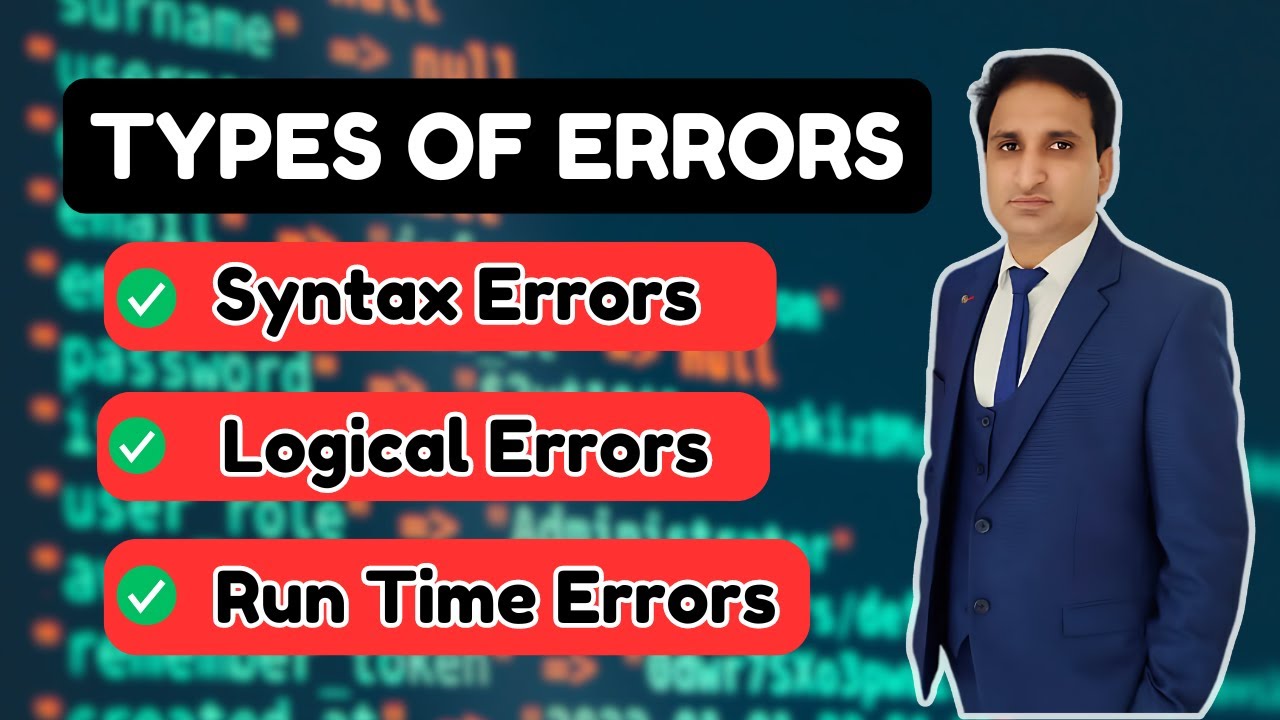 Types of errors in C++ Programming Language | Syntax Error | Logical Error | Run Time Error