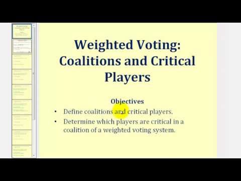 Weighted Voting: Coalitions and Critical Players