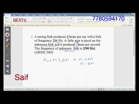 A tuning fork produces 4 beats per sec with a fork of frequency | NEET PHYSICS | IIT | EAMCET | SAIF